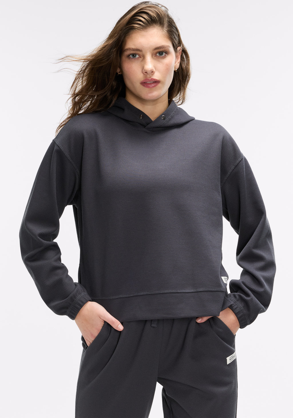 Waffle Snap Pull Over Hoodie – Peloton Apparel UK
